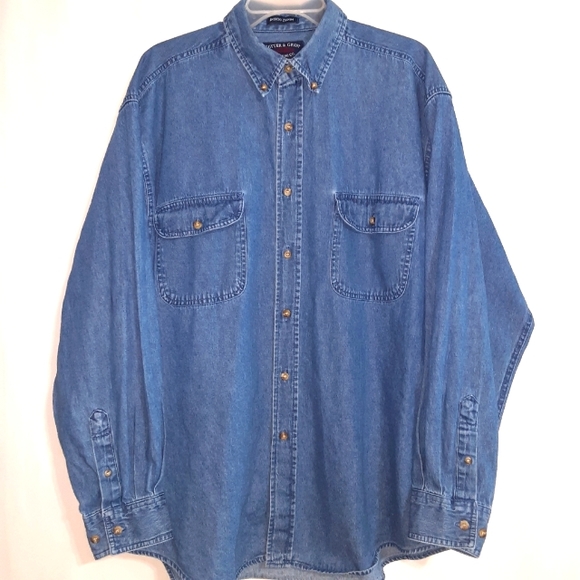 Sutter and Grant Clothing Co. | Shirts | Sutter Grant Mens Indigo Denim Long Slv Button ...